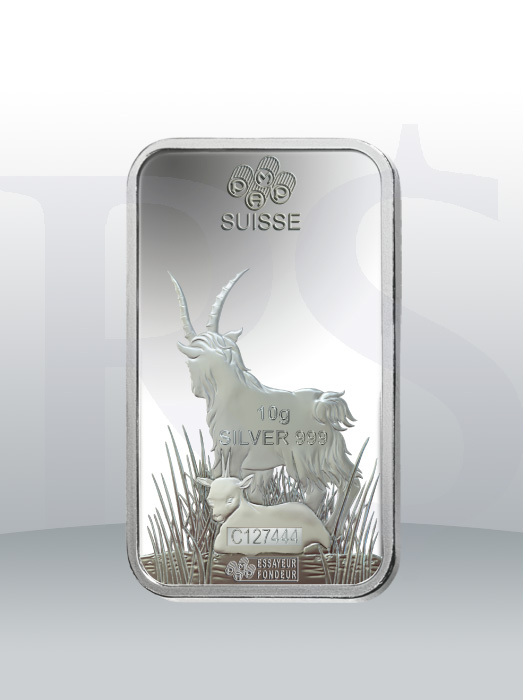 Shop PAMP Suisse Lunar Goat 10 gram Silver Bar: High-Quality with Live ...