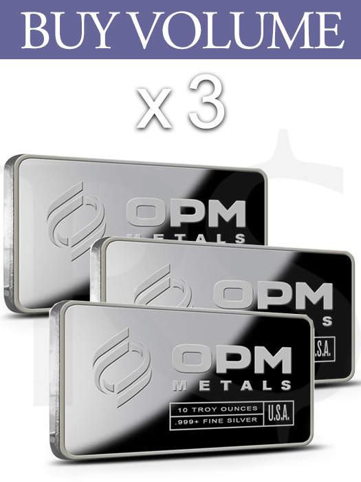 Shop Buy Volume: 3 or more Ohio Precious Metals (OPM) 10 oz Silver Bar ...